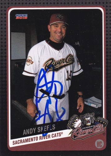 ANDY SKEELS 2015 SACRAMENTO RIVER CATS SIGNED MINOR CARD SAN FRANCISCO ...