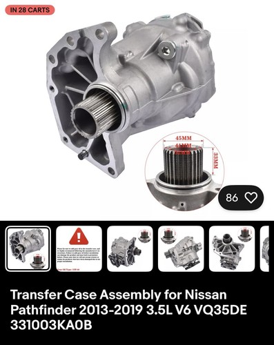 Transfer Case Assembly for Nissan Pathfinder 2013-2019 3.5L V6 VQ35DE ...