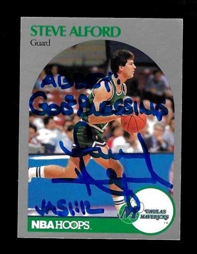 STEVE ALFORD Dallas Mavericks 1990-91 NBA Hoops SIGNED / AUTOGRAPH Card ...