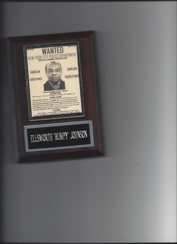 ELLSWORTH BUMPY JOHNSON PLAQUE MAFIA ORGANIZED CRIME MOBSTER MOB HARLEM ...