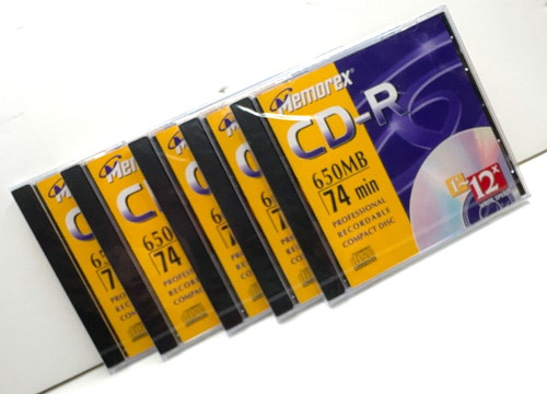 5 Memorex CD-R 650MB 74min Recordable Compact Discs 3202-3108 Sealed ...
