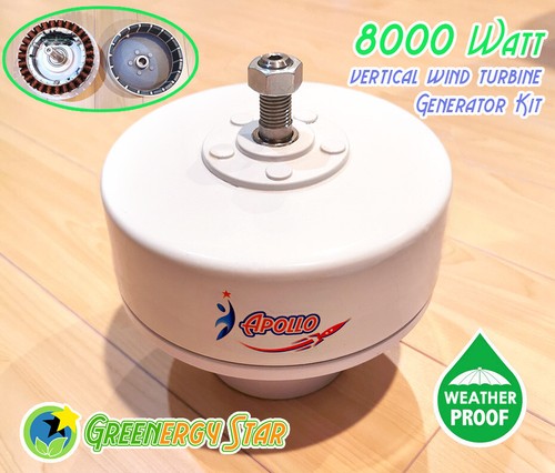 Apollo VAWT True Power 8000W AC 12V/24V Vertical Axis Wind Turbine ...
