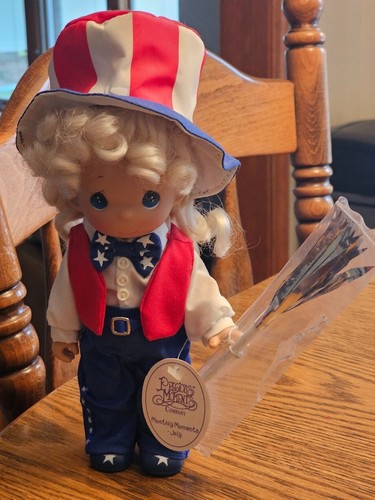 Rare Precious Moments Uncle Sam Doll 10in w/ Starry Blue Tie and Shoes ...