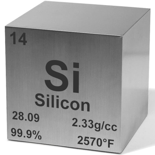1" Pure Silicon Density Cube – 99.9% Element Metal Periodic Table ...
