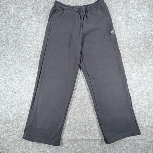 Alo Yoga Double Take Straight Leg Pants Mens L Black Relaxed Elastic ...