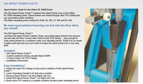 Dillon 550 - Spent Primer Chute US Patent d711490 | eBay