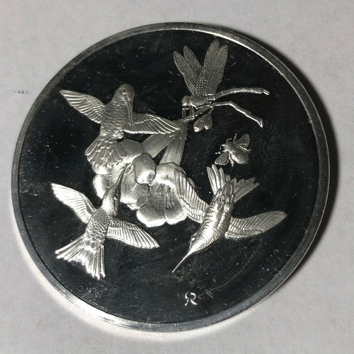 1971 Franklin Mint Robert Bird Ruby-Throated Hummingbird 2 oz .925 ...