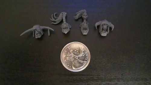 4x Ork Orc Heads Warhammer 40k Old World Fantasy Age of Sigmar Games ...