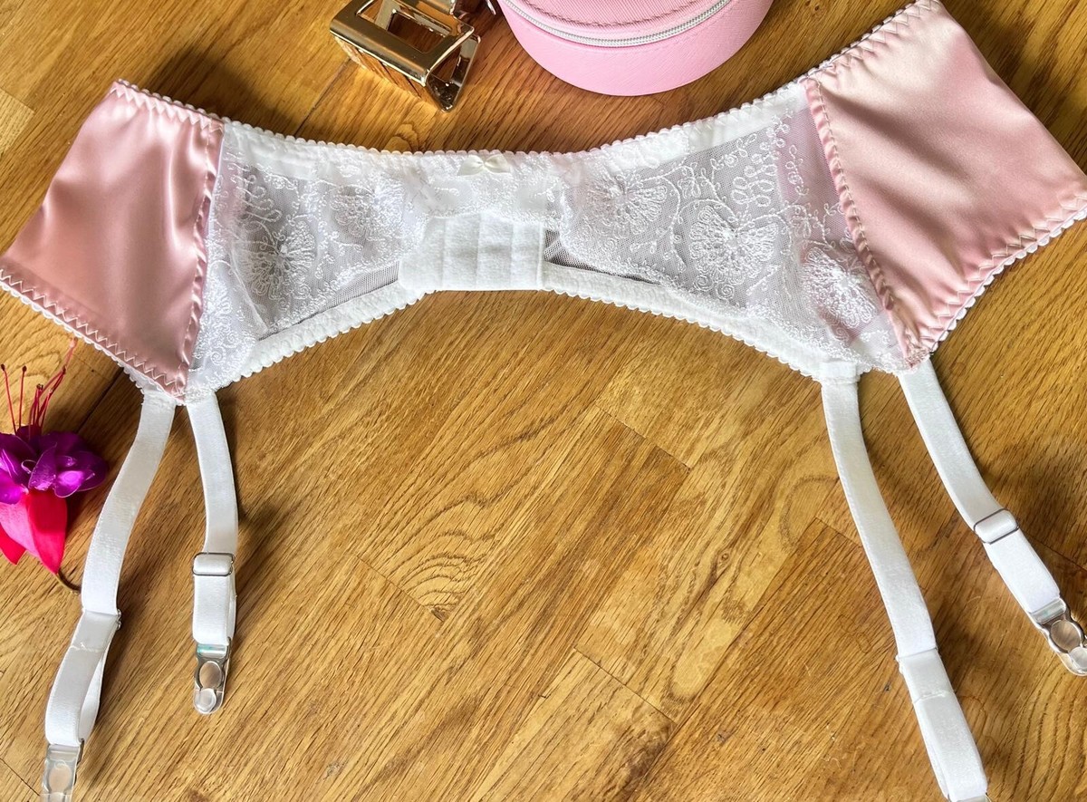 Satini Frilly Lace Sissy Belt Sheer Chiffon Garter Lingerie Satini ...