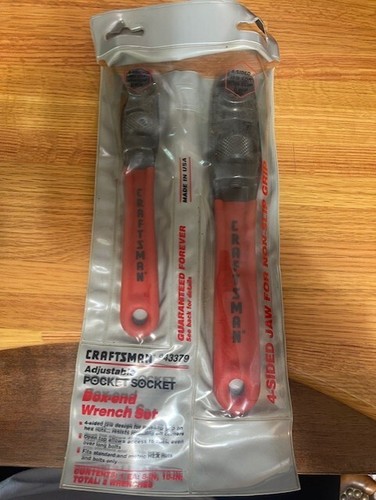 Craftsman 43379 Adjustable Pocket Socket Box-End Wrench Set 8" & 10 ...
