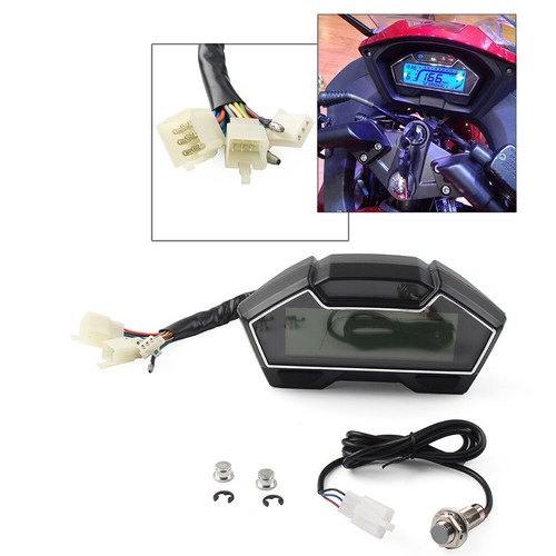 Universal RPM LCD Digital Motorcycle Odometer Speedometer Tachometer ...
