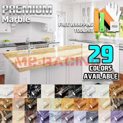 Gloss / Matte Marble Granite Effect Vinyl Wrap Self Adhesive Counter ...