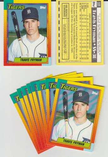 Travis Fryman RC Rookie card, 1990 Topps Traded #33, Detroit Tigers All ...