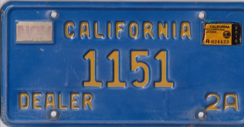 CALIFORNIA DEALER LICENSE PLATE 2010 | eBay