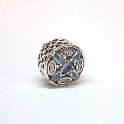PANDORA PATTERNS OF FROST BLUE CLEAR CHARM STERLING SILVER 925 ALE ...