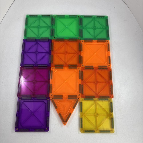Lot 12 Pieces Sets of Magna Tiles Play Mags Shapes Magnetic STEM ...