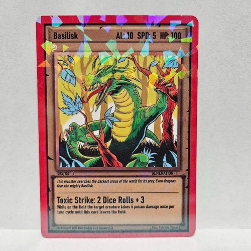 Ward Trading Card Game TCG 2nd Edition Gen 1 Basilisk 25/150 Epic Holo ...