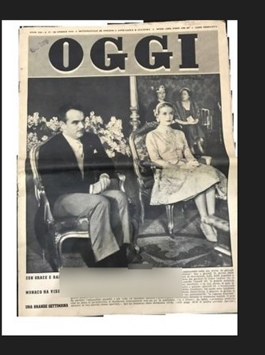 Grace Kelly w Monaco Prince Rainier Cover Magazine Oggi Italy 1956 | eBay
