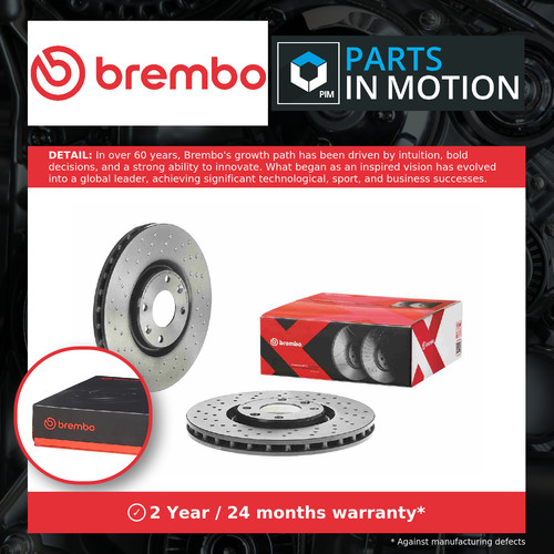 2x Brake Discs Pair Vented fits DS DS5 2.0D Front 15 to 18 302mm Set ...