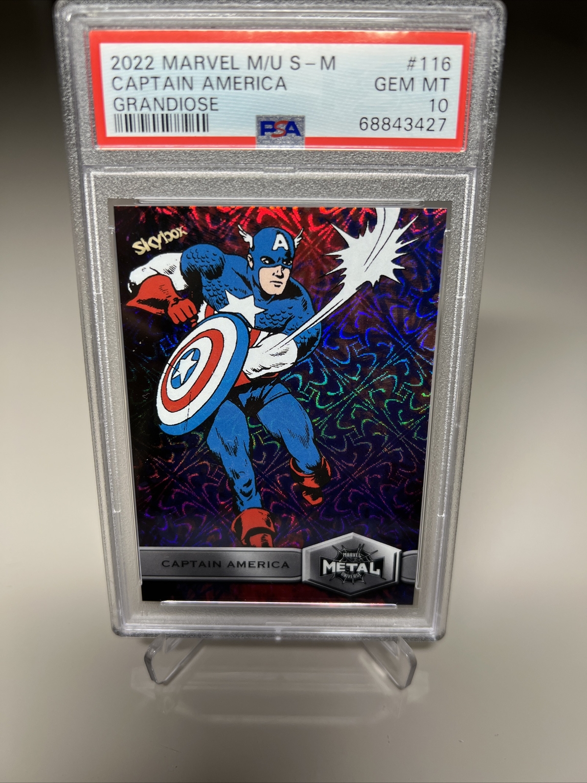 Captain America 2021 SkyBox Marvel Metal Universe Spider-Man #116 ...