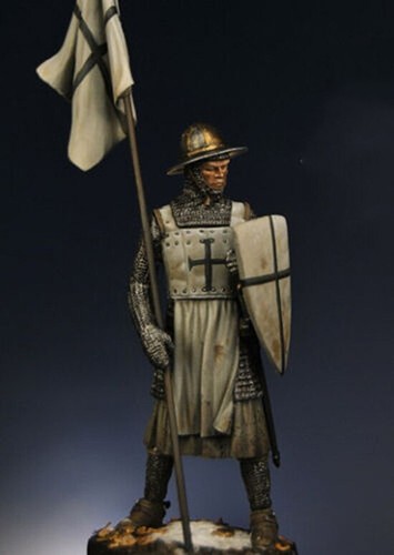New 1/24 75MM Ancient Knight With Banner 75MM Resin Figure Unpainted ...
