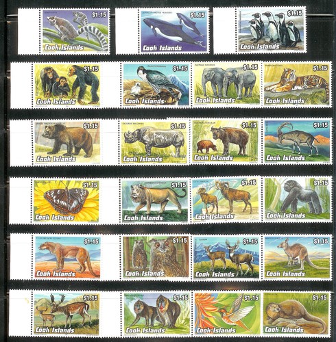 COOK ISLANDS 1992 - (23) ENDANGERED WILDLIFE SET MNH ANIMALS SET SCV ...