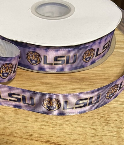 LSU 1” Grosgrain Ribbon By The Yard BTY Tigers | eBay