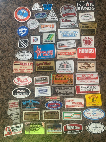 VINTAGE OILFIELD STICKER COLLECTION LOT OF 50 SERVICE DRILLING ETC 70S ...