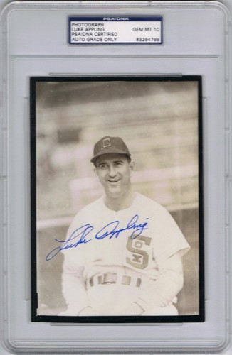 Luke Appling Chicago White Sox Photo Card PSA DNA Auto 10 HOF 36-47 7t ...