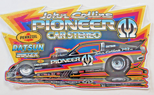 JOHN COLLINS Pioneer Stereo Nitro Funny Car Metal Garage Sign NHRA 9" x ...