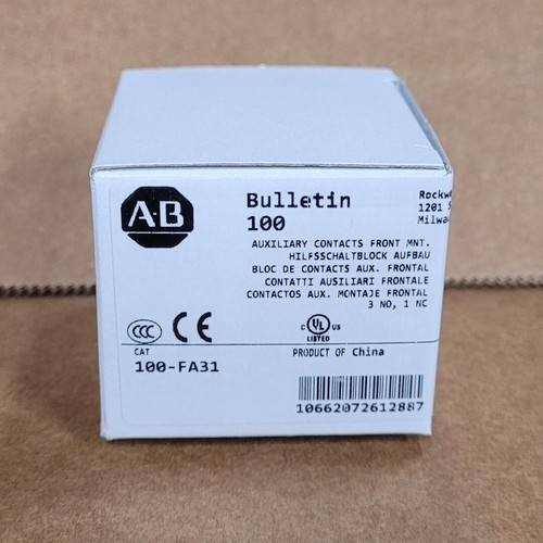 Allen Bradley 100-FA31 Auxiliary Contact Front Mount, 3 NO / 1 NC ...