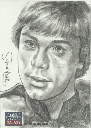 Star Wars Galaxy 7 Sketch Card Topps Luke Skywalker RotJ by Lawrence ...