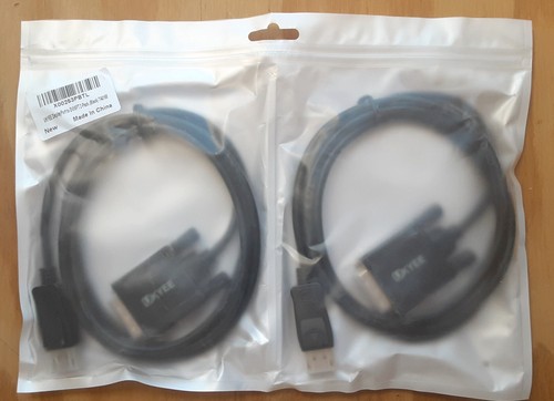 UKYEE TA0165 Display Port to DVI Cable 6 Feet/1.83M 2-Pack, Gold-Plated ...