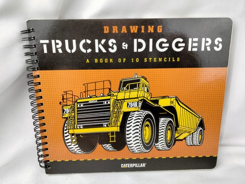 Drawing Trucks and Diggers A Book of 10 Stencils by Caterpillar ...