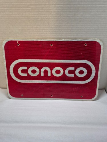 1990's Conoco Gas Reflective Interstate Highway Sign 18" X 12" Heavy ...