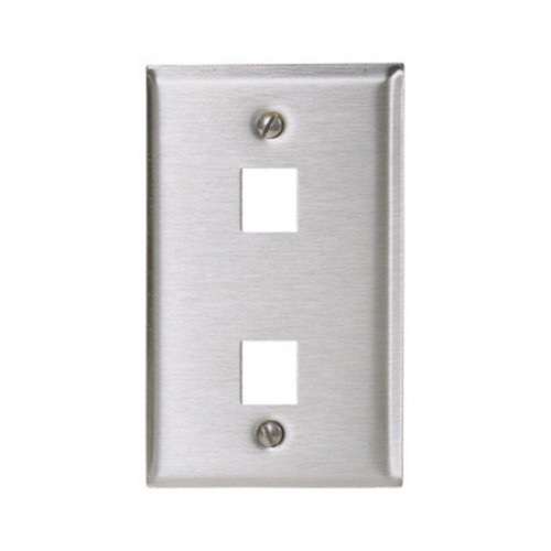 Hubbell SSF12 Phone/Data/Multimedia Faceplate, SS Plate, Single-Gang,2 ...