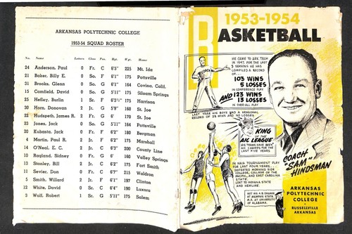 1953 - 1954 ARKANSAS POLYTECHNIC COLLEGE SCORECARD / PROGRAM READ | eBay