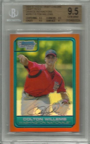Colton Willems 2006 Bowman Chrome Orange Refractor #23/25 BGS 9.5 Gem ...