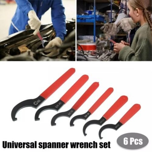 6pc Coil Over Wrench Shock Spanner Universal Adjustable C Shape ...