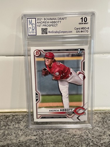 2021 Andrew Abbott 1st Bowman Draft Rookie Card RC Graded MGCo. Gem ...