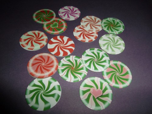 Pre Cut One Inch PEPPERMINT MIX images! FREE SHIP | eBay