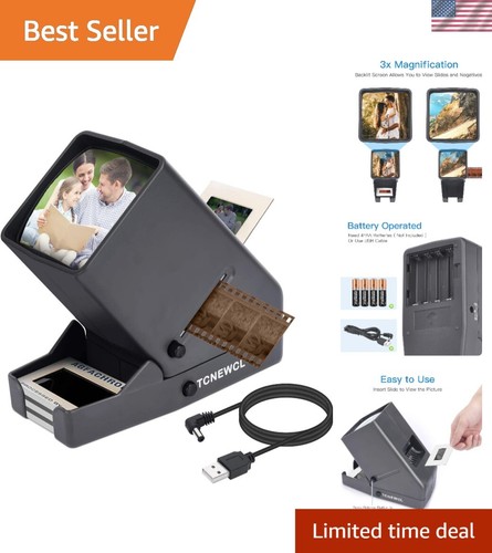 35mm Slide and Film Viewer, Negative Viewer, Desk Top LED Lighted ...