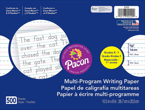 Pacon Multi-Program Handwriting Paper 10 1/2" X 8" D'Nealian Grade K ...