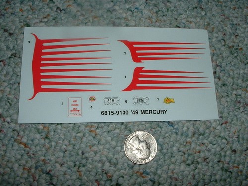 AMT Ertl decals 1/24 1/25 Kit# 6815-9130 '49 Ford Mercury E33 | eBay