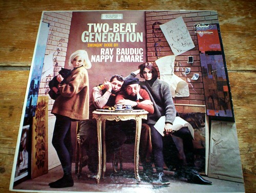 TWO - BEAT GENERATION ray bauduc / nappy lamare BEATNIK cover art MONO ...