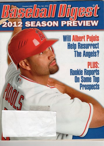 Baseball Digest 2012 Season Preview Albert Pujols March/April Issue ...
