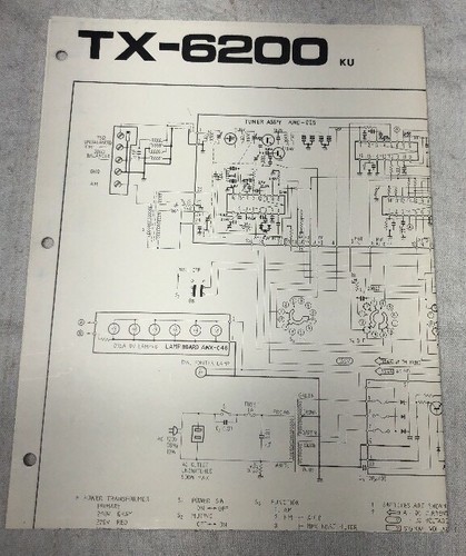PIONEER TX-6200 TUNER (KU VARIANT) ORIGINAL SCHEMATIC DIAGRAM M408 | eBay