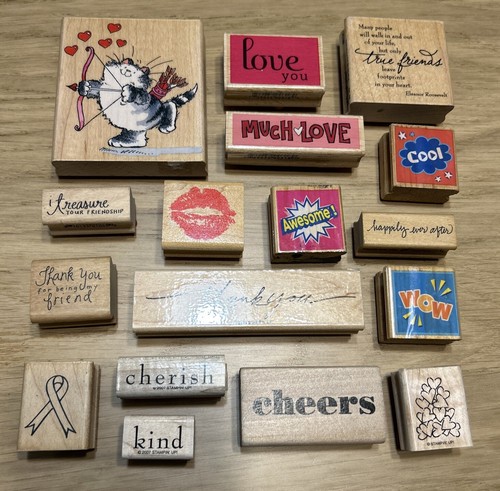 Stampin Up Rubber Stamps Valentines Cheers Much Love Wordings | eBay