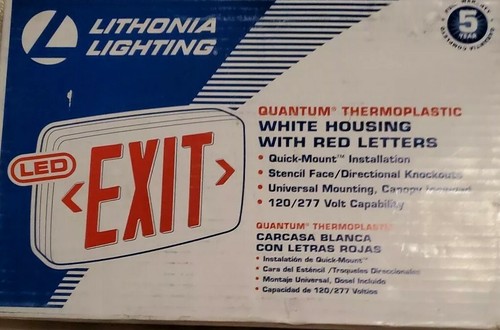 Lithonia Lighting LED Exit Sign LQM S W 3 R 120/277 M6 64a for sale ...