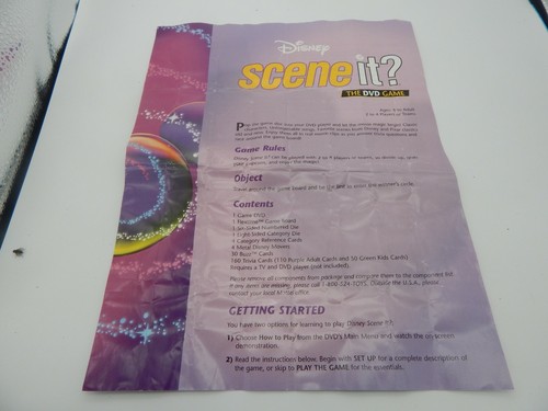 Disney Scene it? 1st Edition 2004 DVD Board Game Replacement ...